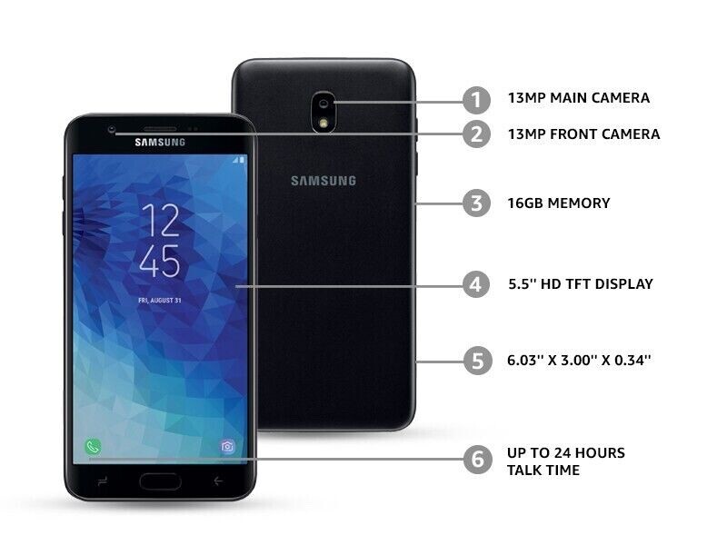 Samsung Galaxy J7 (2018) SM-J737 - 16GB - Black (AT&T/Cricket) Damaged ...