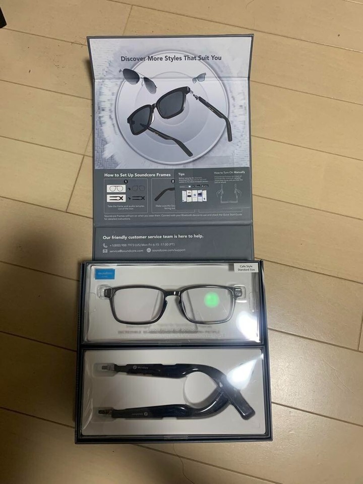 ANKER Soundcore Frames Cafe Smart Audio Glasses Bluetooth Blue Light USED | eBay