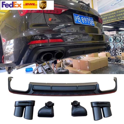 For 2019-2020 Audi A6/S6 Rear Diffuser Exhaust Tips Rear Lip Spoiler ...