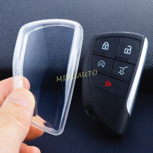 Clear Transparent TPU Car Key Fob Cover Case For Chevy Tahoe Suburban ...