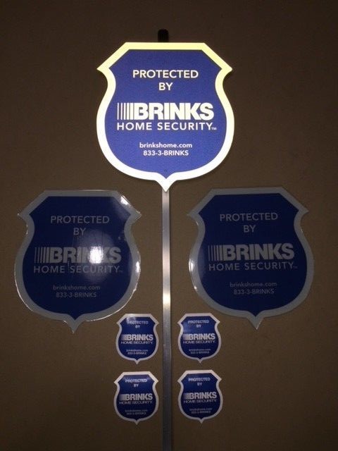 BRINKS REFLECTIVE Security Yard Sign with Stake + 4 2-Sided Decals ...