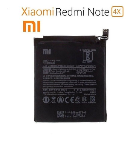 For Xiaomi Redmi Note 4X Battery Replacement 4100mAh MI BN43 Battery ...