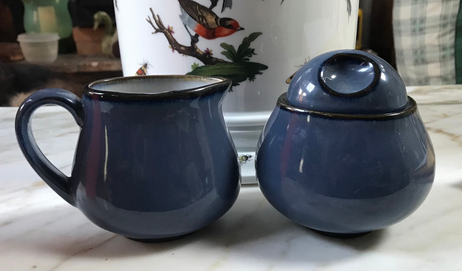 SANGO NOVA EGGPLANT BLUE CREAMER AND SUGAR SET | eBay