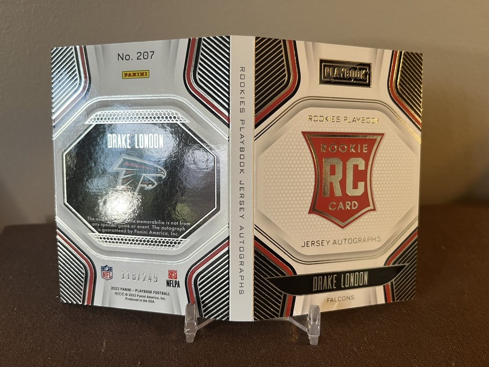 2022 Panini Playbook Drake London Patch, Auto, Numbered /249 Rookie ...