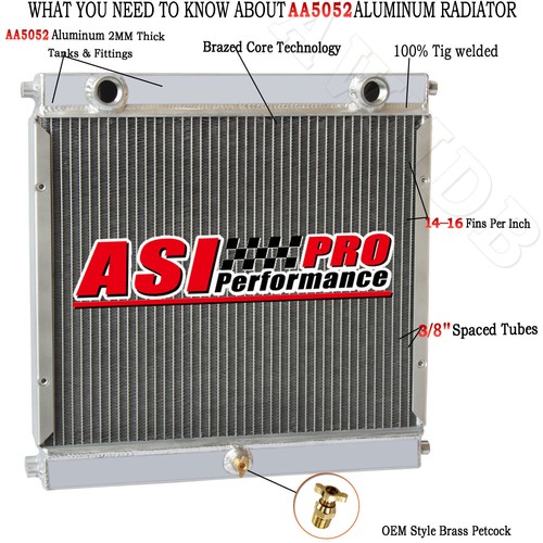 ASI 3 Row Aluminum Racing Radiator For Dragster/Roadster Style Racing ...