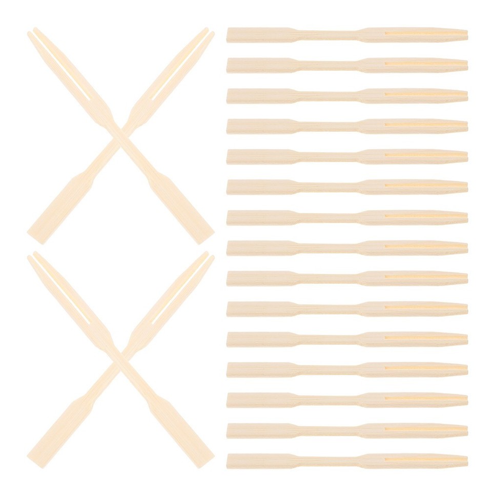 200PCS Bamboo Appetizer Forks Mini Food Picks Party Forks for Fruit ...