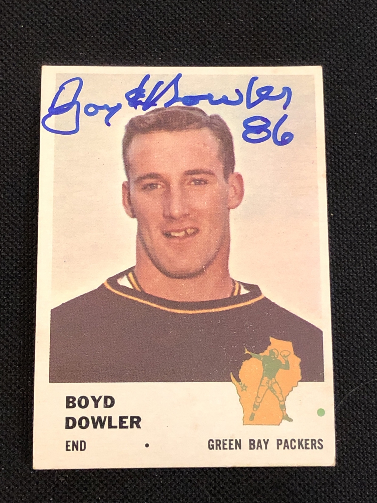 BOYD DOWLER 1961 FLEER ROOKIE SIGNED AUTOGRAPHED CARD #92 GREEN BAY ...