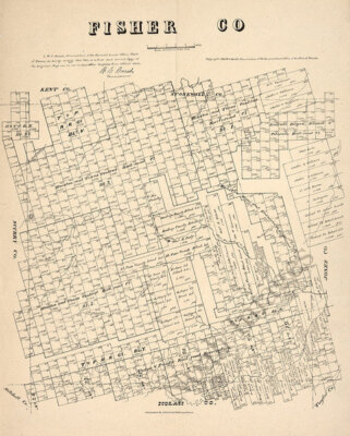 Land ownership map of Fisher County Texas 16x20 | eBay