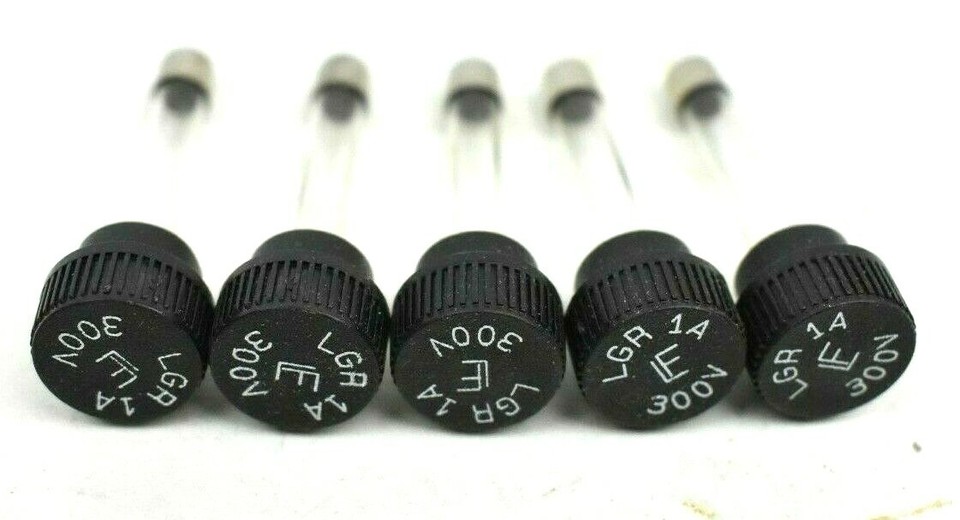 GOULD SHAWMUT SLR1 LGR 1 FLUORESCENT LIGHT FUSES 1 AMP 300V, QTY 5 | eBay