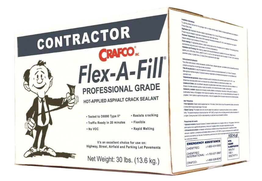 Crafco Flex-A-Fill Professional Grade Hot Applied Asphalt Crack Sealant ...