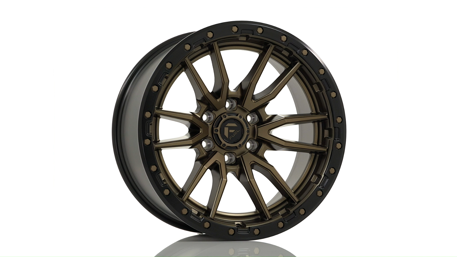 Set 4 Fuel D681 Rebel 20x9 6x135 Bronze Black Bead Ring Wheels 20" 20mm ...