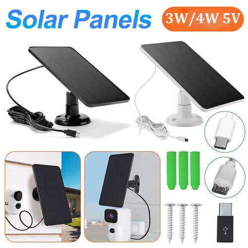 Solar Panel for Micro USB Power CCTV Camera Security Cam Battery ...