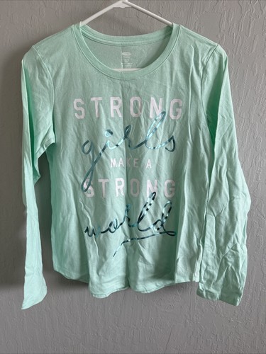 NWT Old Navy Strong Girls Make A Strong World Light Green Long Sleeve ...