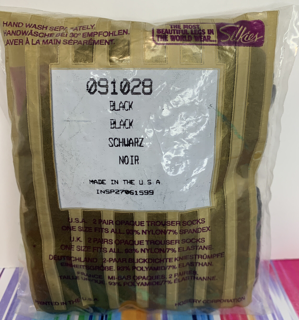 Silkies Opaque Trouser Socks 2 Pairs Ribbed Design Black 091028 | eBay