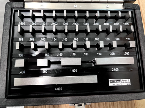 FOWLER Gage Block Set: 0.05 to 4'' Range, 36 Pc, Economy Grade, Steel ...