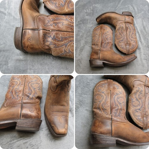 Ariat Mens Cowboy Boots 10 D Square Toe Distressed Brown Leather ...