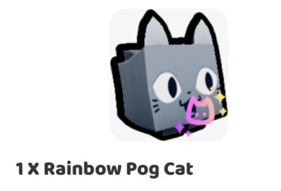 Pog Cat Rainbow RB Pet Exclusive on Pet Sim Simulator X PSX Roblox game ...