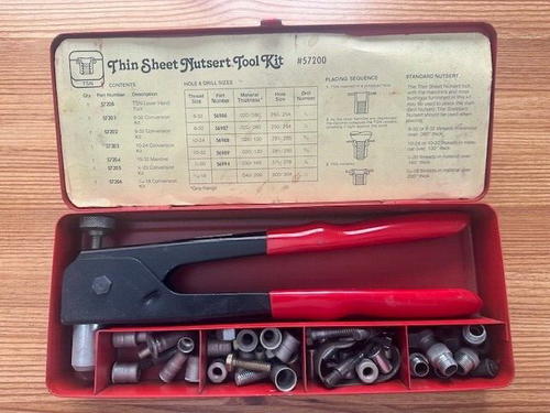 NUTSERT Thin Sheet Tool Kit with Snap Latch Metal Storage Box Excellent ...