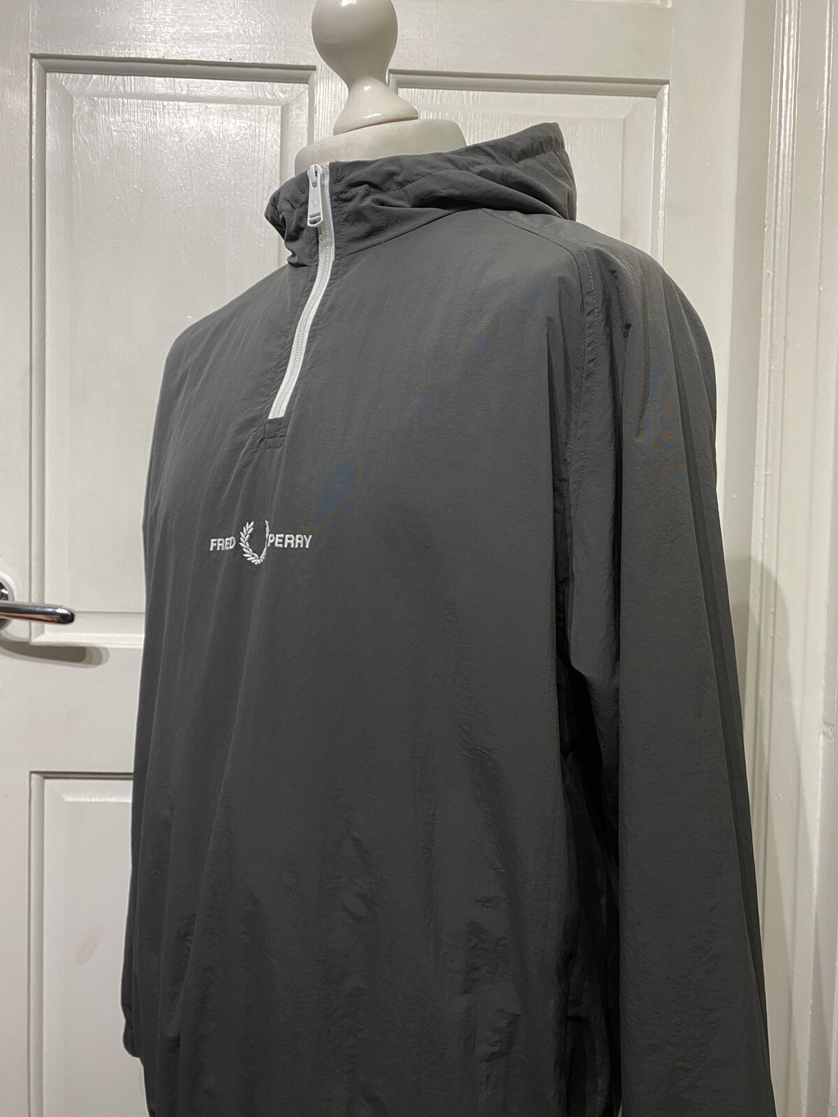 Fred Perry Overhead 1/4 Zip Hooded Jacket Windbreaker… - Gem