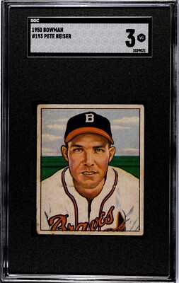1950 Bowman #193 Pete Reiser Boston Braves SGC 3 VG - 139021 | eBay