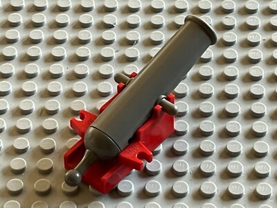 LEGO OldDkGray cannon x110c01 + Red Base ref 2527 Set 6286 6285 10040 ...