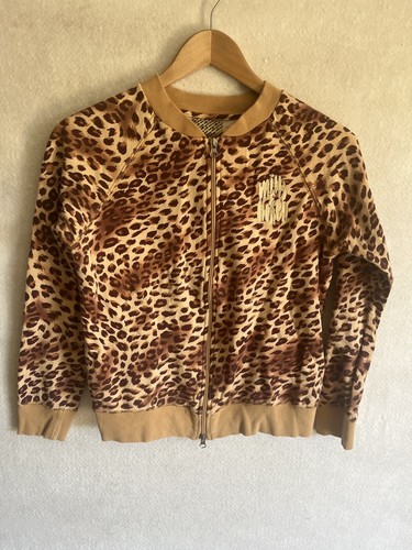 Milk and Honey Leopard Print Bomber Jacket Size 12 Zip Close Long ...