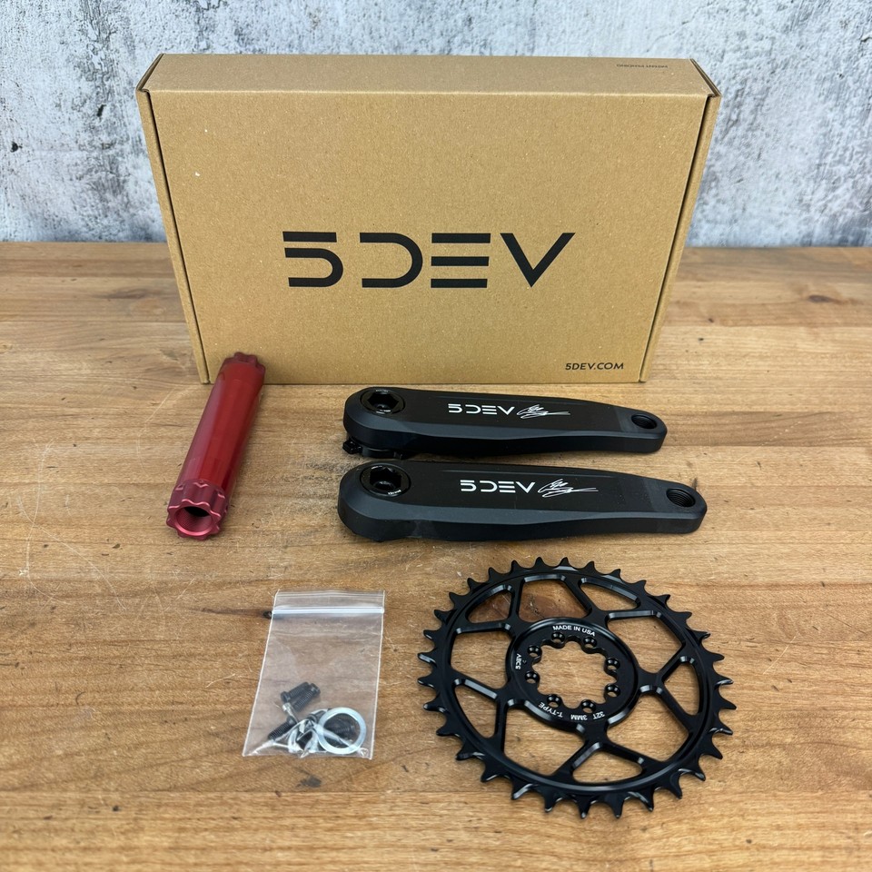 New! 5DEV Freeride DH 155mm SRAM 8-Bolt MTB Mountain Bike Black Crank ...
