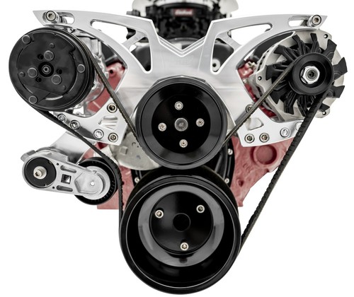 SBC Small Block Chevy Serpentine Pulley Conversion Kit ALT A/C 283 350 ...