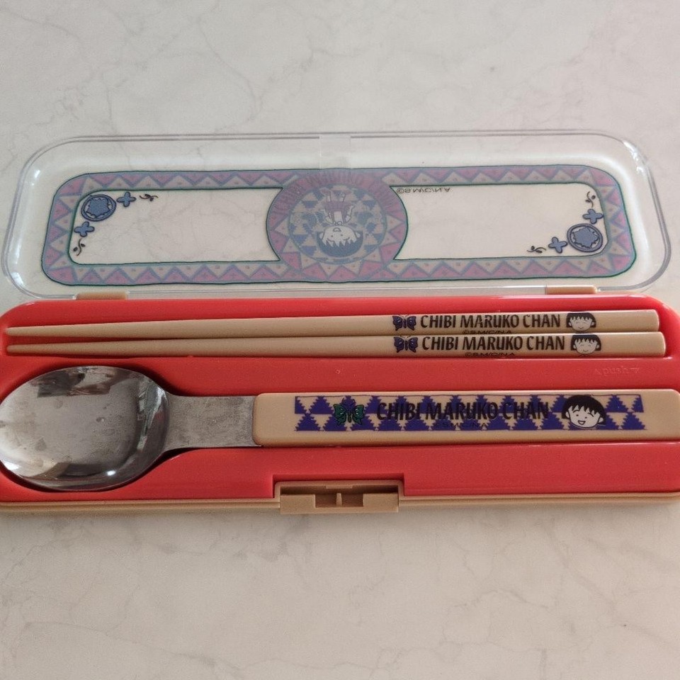 Retro Chibi Maruko-chan spoon and chopsticks set | eBay