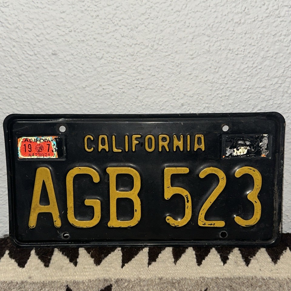 VTG 1963 California Classic Black & Yellow Vehicle License Plate (AGB ...