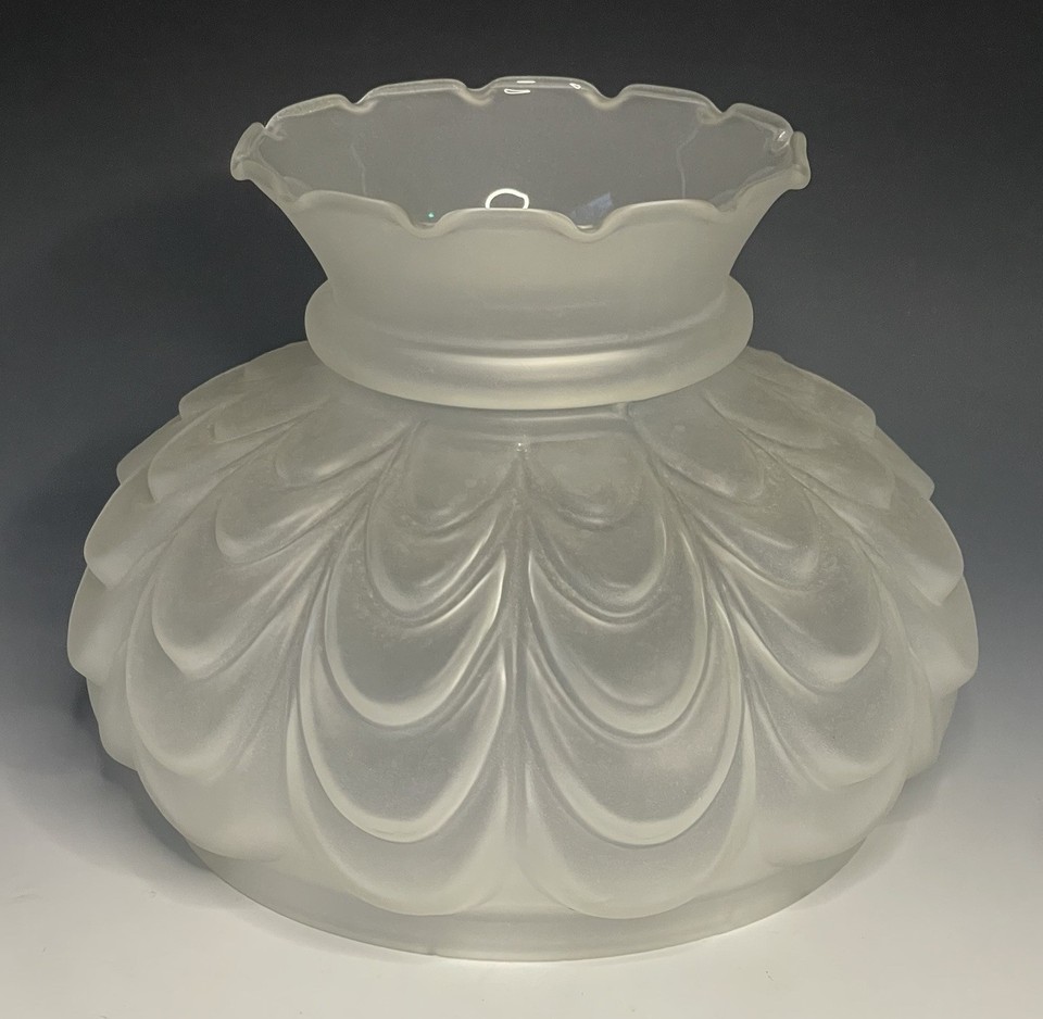 Antique Fostoria Satin Frosted Glass Drape Pattern EAPG 1904 Oil Lamp ...