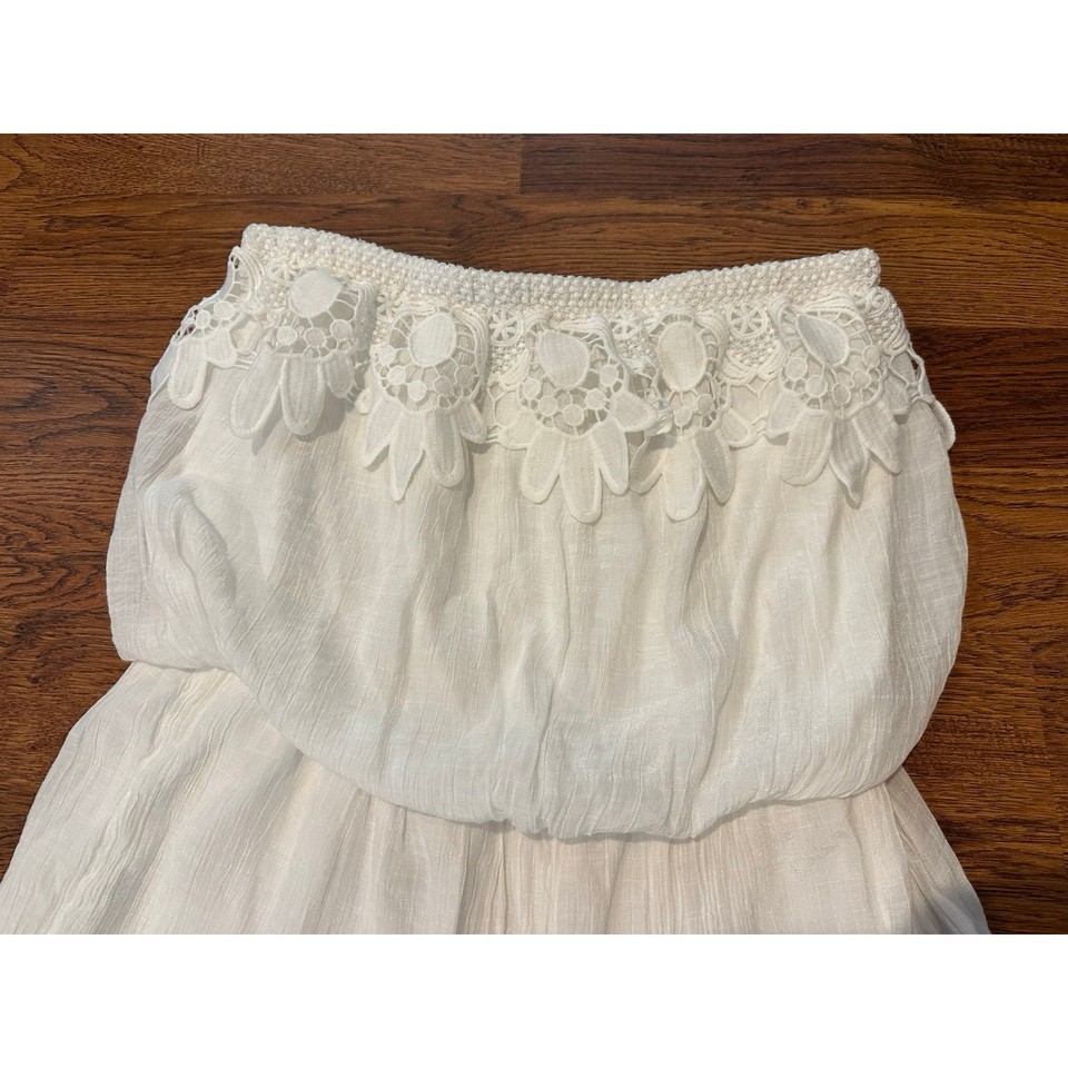 Kings Road White Embroidered Strapless Wide Leg Jumpsuit Bridal ...