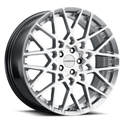 18X8 Vision Street 474 Recoil 5x108 5x4.25 Hyper Silver Wheel Rim (QTY ...