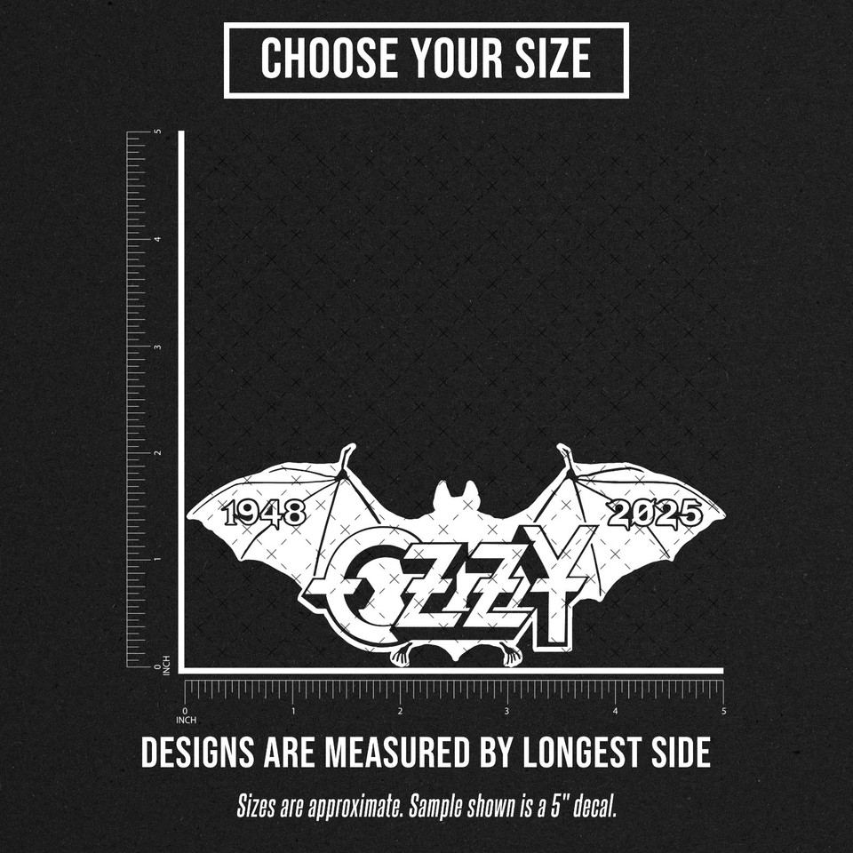 Ozzy Osbourne Bat RIP 1948 - 2025 Logo Die Cut Vinyl Decal Sticker Car ...