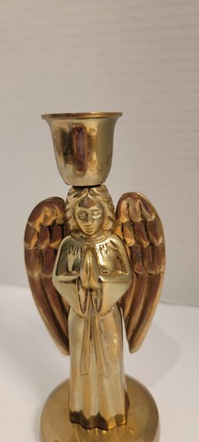 Solid Brass Angel Candlestick Holder Tabletop Christmas Holiday Decor ...