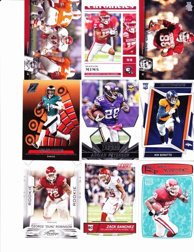 OKLAHOMA SOONERS 18 CARD LOT- JALEN HURTS + NIK BONITTO ROOKIE + MARVIN ...