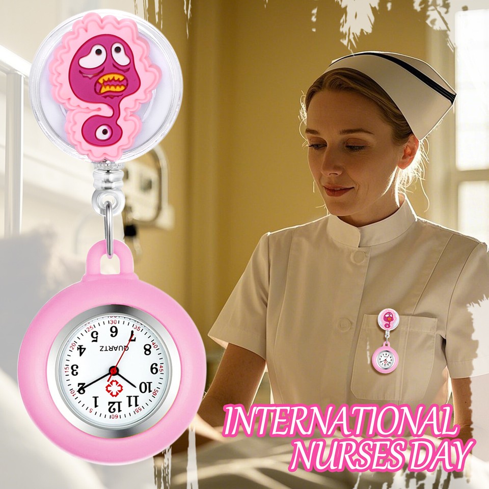 Nurse Doctors Quartz Silicone Medical Care Silicone Lapel Work Watch ...