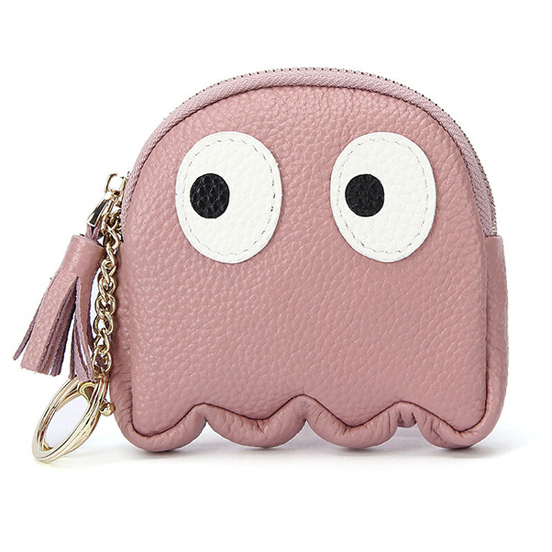 Cartoon Ghost Cute Genuine Leather Coin Purse Mini Change Pouch with ...