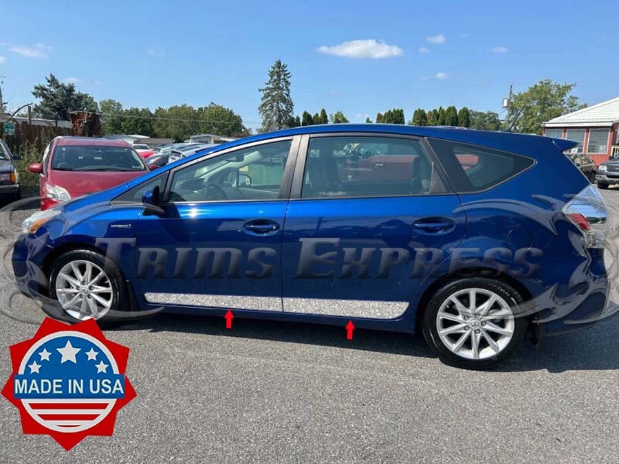 fit:2012-2017 Toyota Prius V Body Side Molding Rocker Panel Trim Cover ...