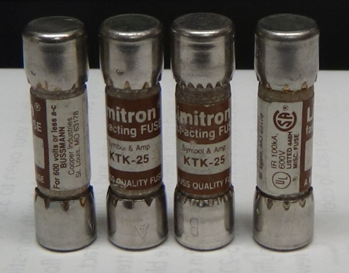 Lot Of 4 Bussman KTK-25 600V 25A Fast Acting Fuses - New Old Stock | eBay