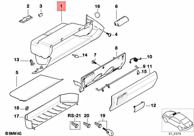 Genuine BMW E36 316g 316i 1.6 1.9 318tds 318ti Glove Box Housing ...