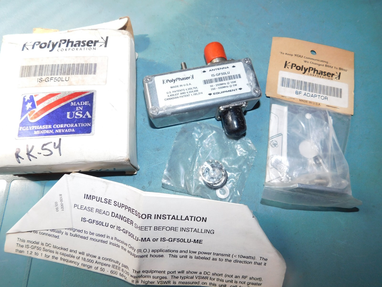 PolyPhaser IS-GF50LU Antenna Impulse Surge Suppressor #1 for sale ...