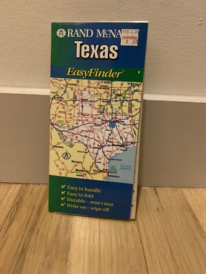 Texas Randy McNally Easy Finder Map Easy To Handle Easy To Fold Durable ...