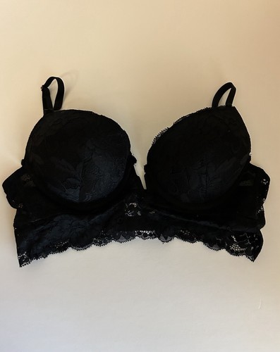 Marilyn Monroe Intimates Black Lace Bralette Bra Size 36B | eBay