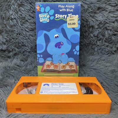 Blues Clues Story Time VHS 1998 Play Along With Blue Nick Jr Orange ...