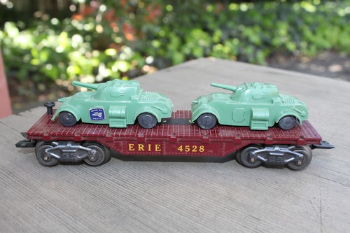 Marx Erie 4528 Flatcar w/ 2 Army Tanks | eBay