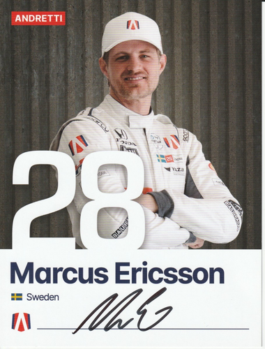 2025 MARCUS ERICSSON signed INDIANAPOLIS 500 HERO PHOTO CARD INDY CAR ...