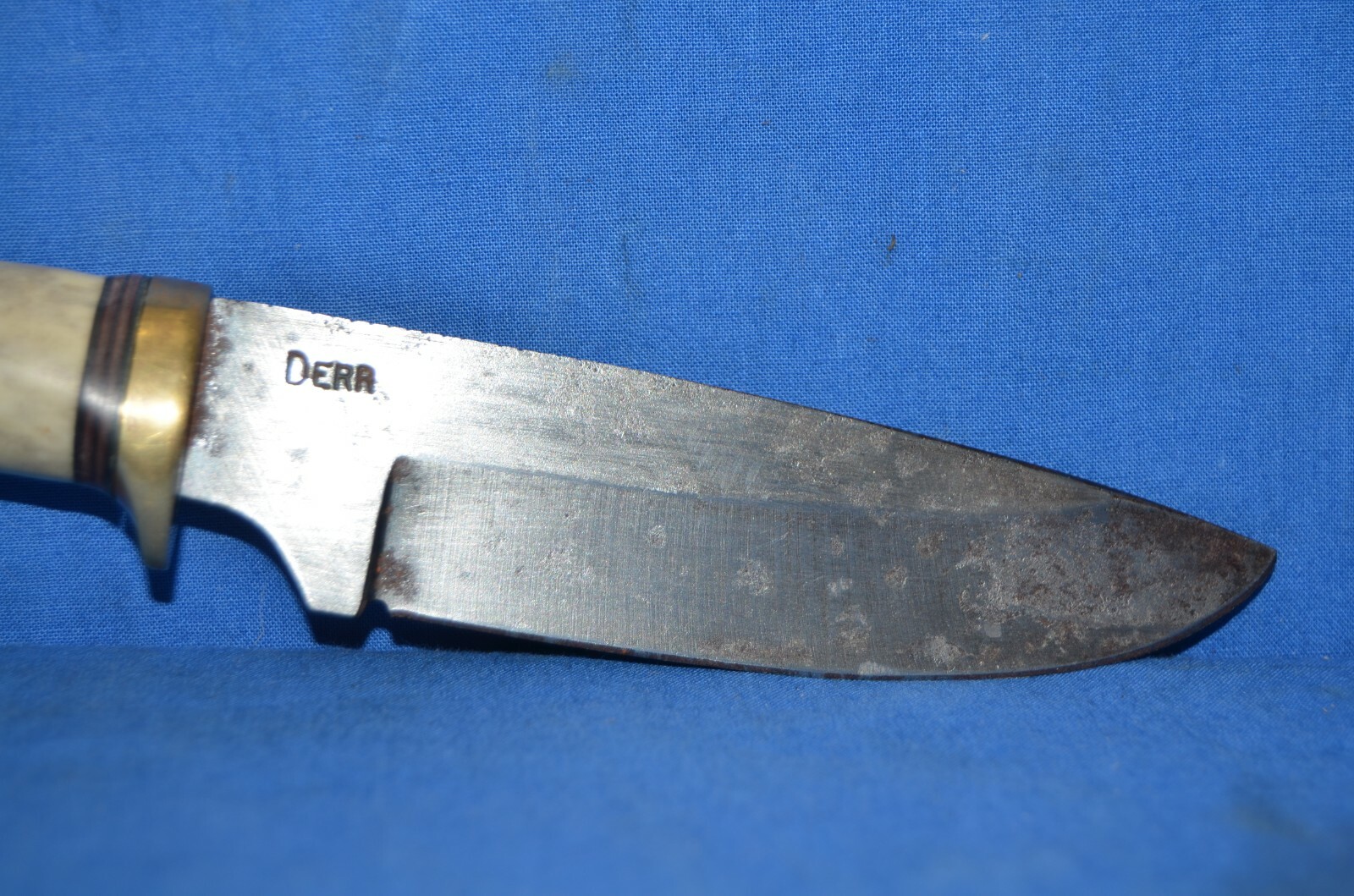 Herb Derr Hunting Knife Stag Handle Custom Handmade Plain Edge V Grind ...