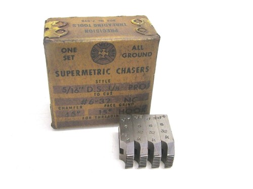 (4) GEOMETRIC INSERT CHASERS 5/16" DS 1/8" PRO #6-32 NC, 15º HOOK 45º ...