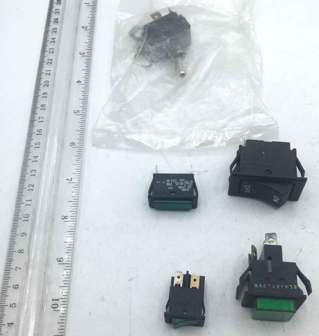 Arcolectric, Carling Switch Lot of 5 Rocker, Toggle, Indicator, Green ...